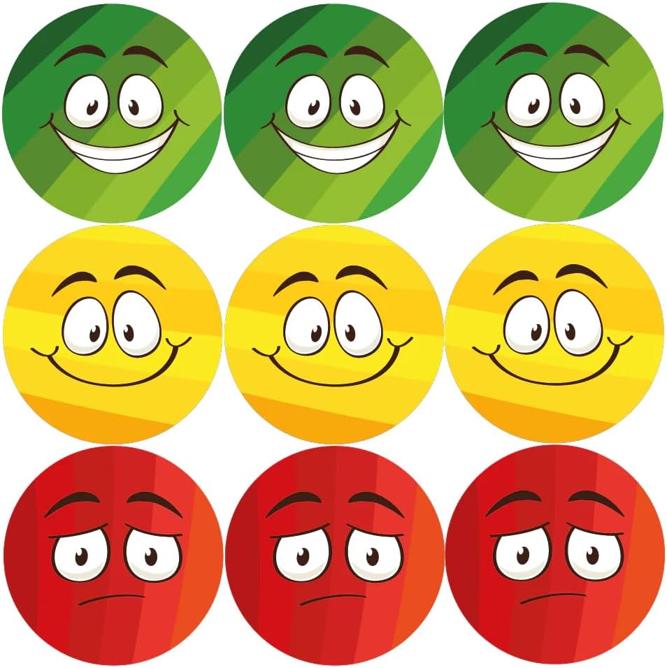 144 Traffic Light Faces Marking and Reward Stickers For Children ...