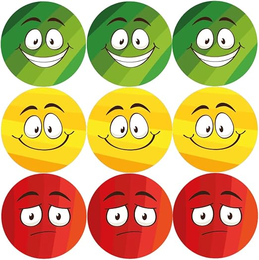 144 Traffic Light Faces Marking and Reward Stickers For Children ...
