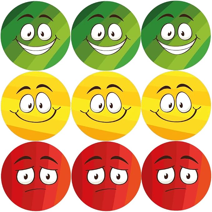 144 Traffic Light Faces Marking and Reward Stickers For Children ...