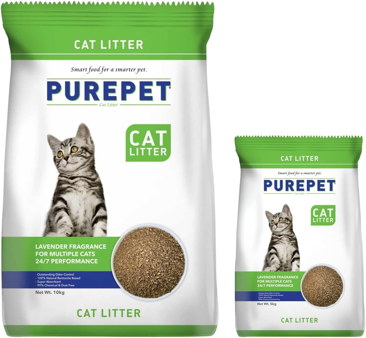 Buy Purepet Clumping Lavender Fragrance Cat Litter (for Multiple Cats ...