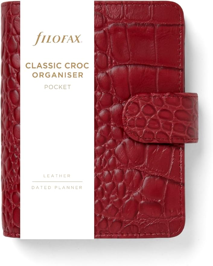 Amazon.com: Filofax Pocket Classic Croc organiser - Cherry : Clothing ...