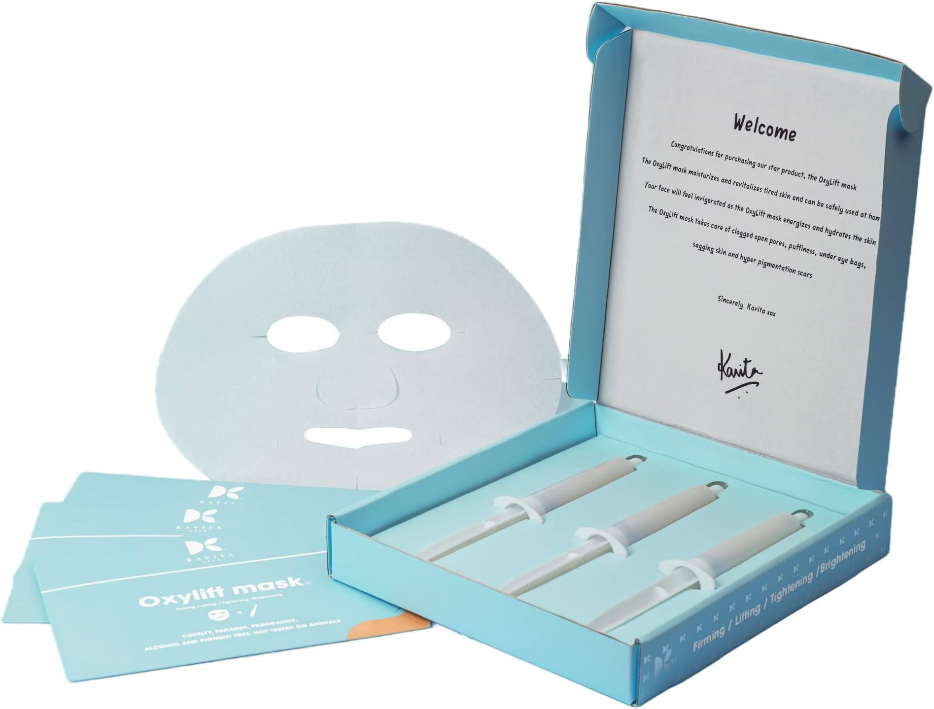 Amazon.com : KAVITA LIFE OXYLIFT Face Neck Mask, Red carpet lift, O2 ...