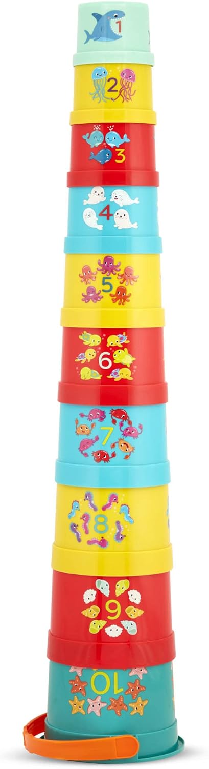 Amazon.com: B. Toys – 10 Stacking Cups – Numbered Nesting Cups – Bath ...