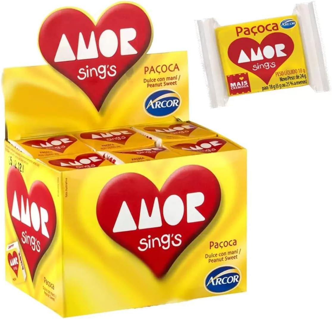Paçoca Amor Sing's Doce De Amendoim Arcor 540g - 30x18g | Amazon.com.br