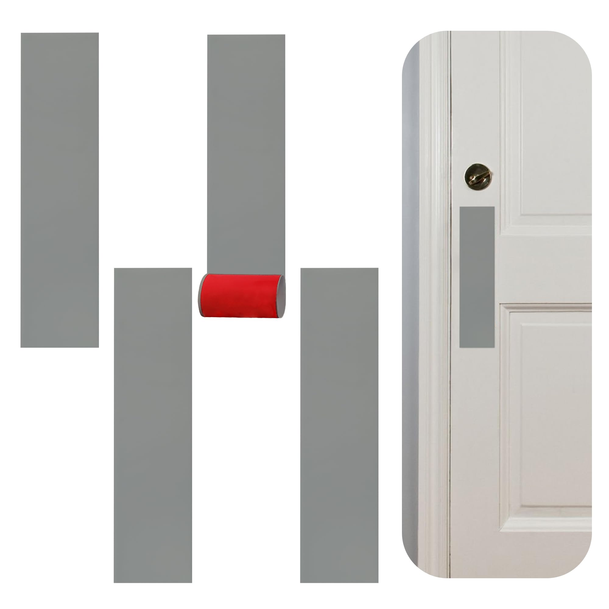 Rubber Bond Push Plates (4 Pack) 4" x 16" - Effortless Peel & Stick ...