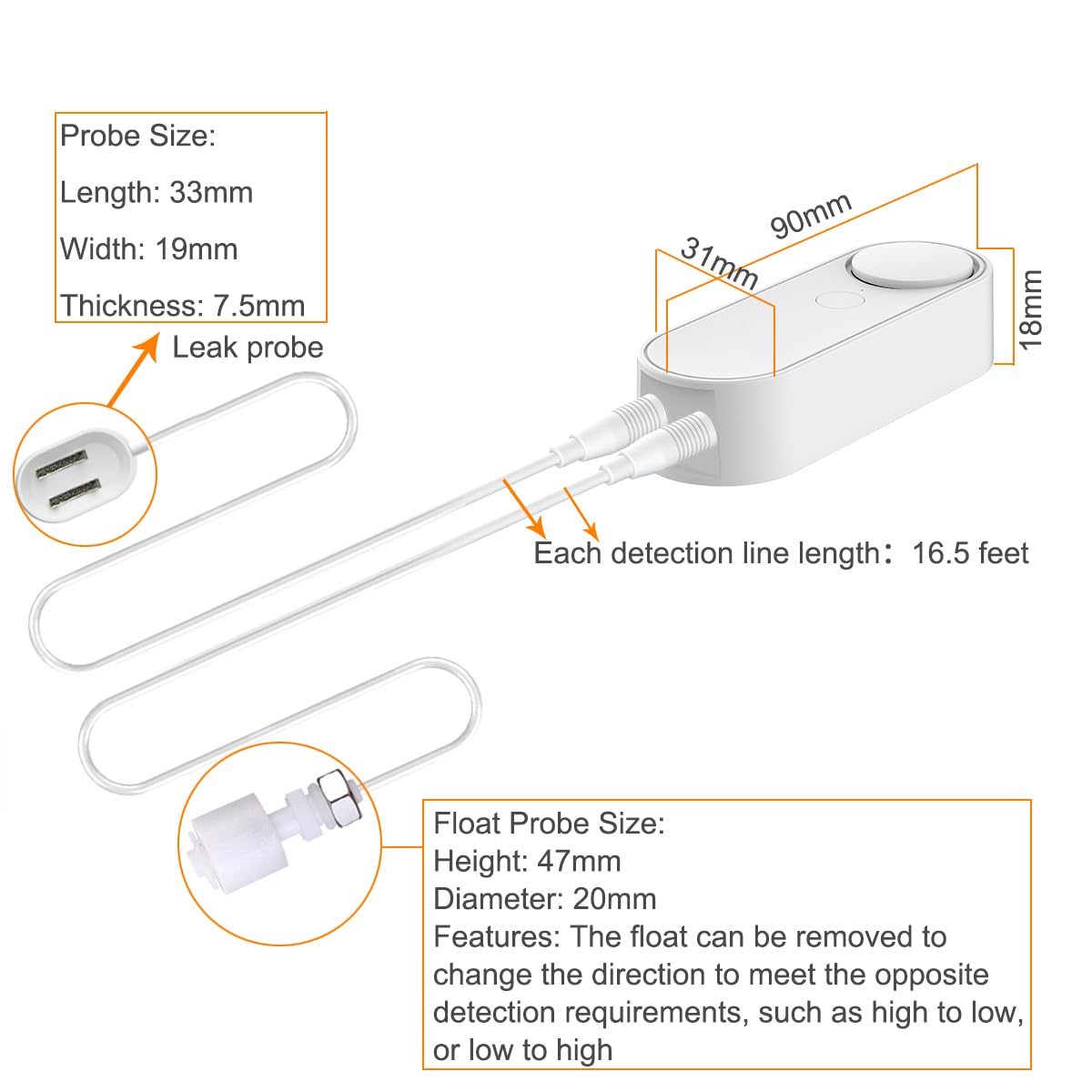 Snapklik.com : Wi-Fi Water Detector Kit, 1 Smart Hub, 3 Wireless ...