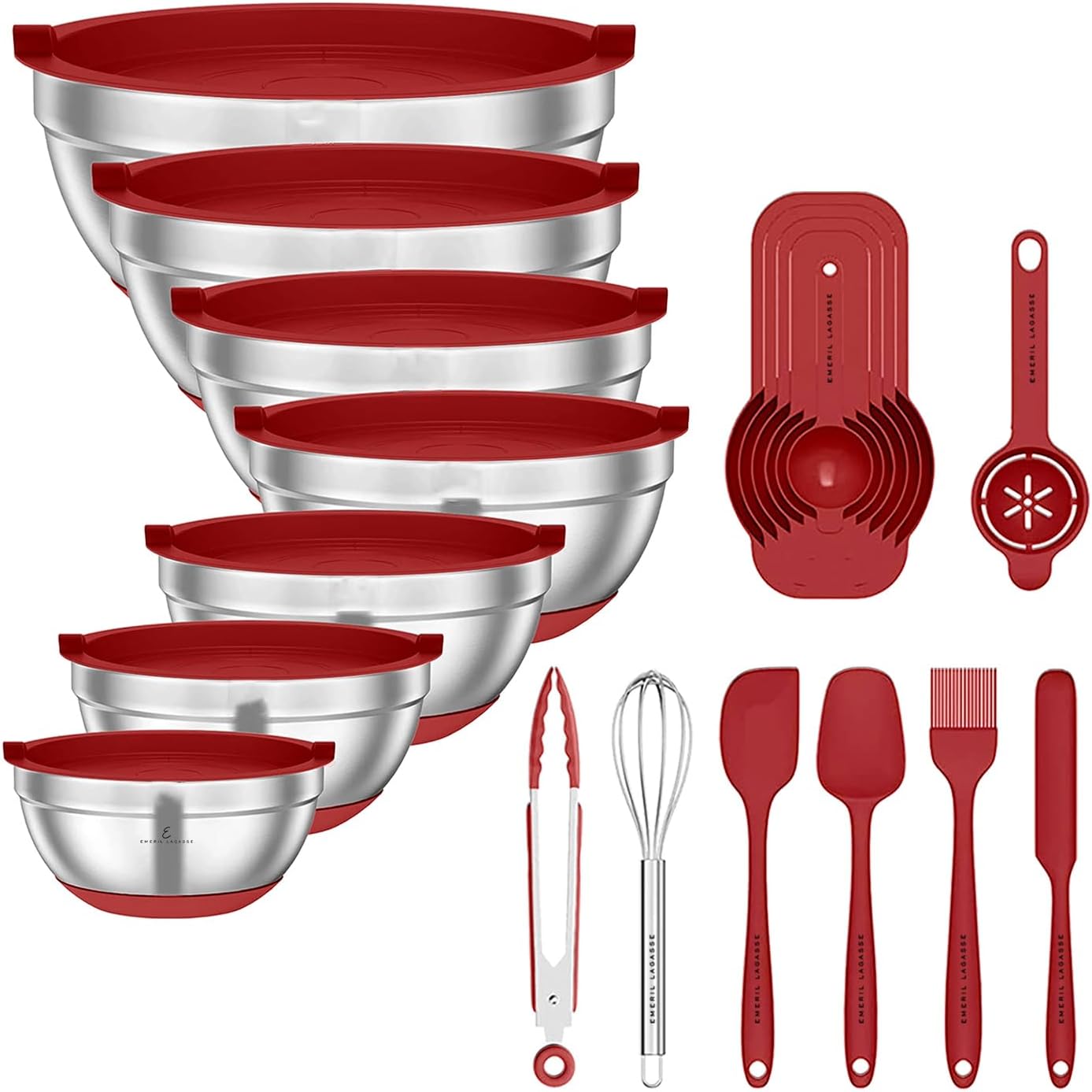 Amazon.com: Emeril Lagasse 20-Piece Mixing Bowl Set with Utensils ...