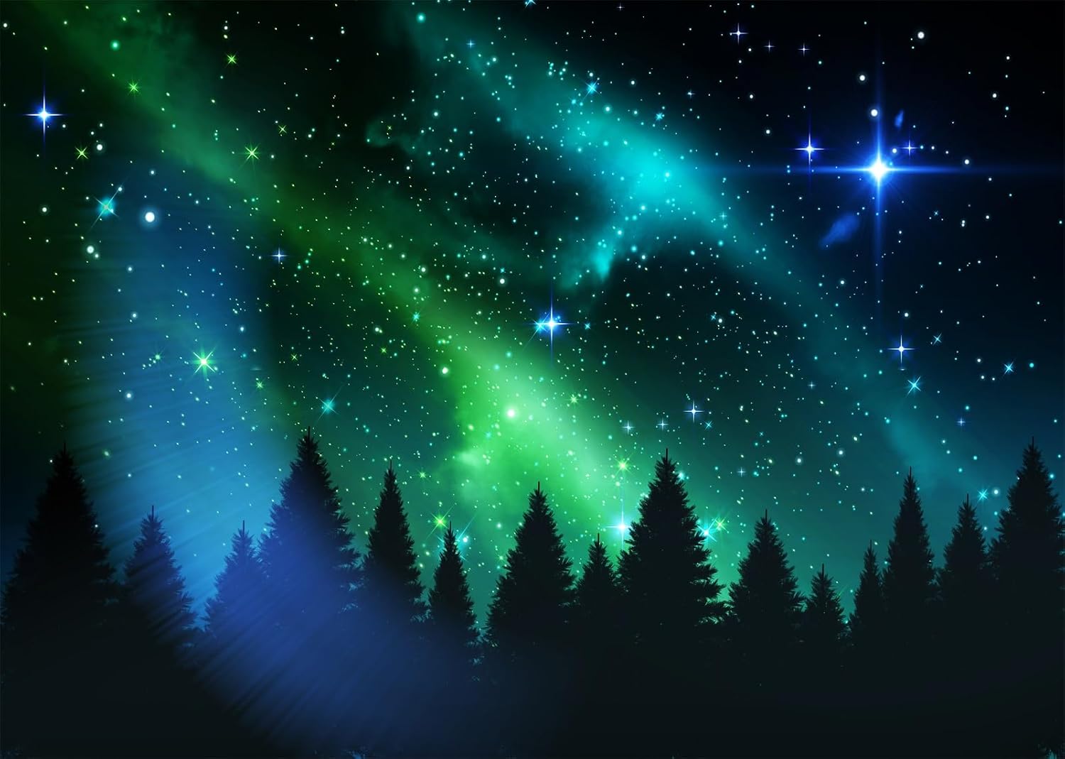 Amazon.com : CORFOTO Fabric 7x5ft Northern Lights Photo Backdrop ...