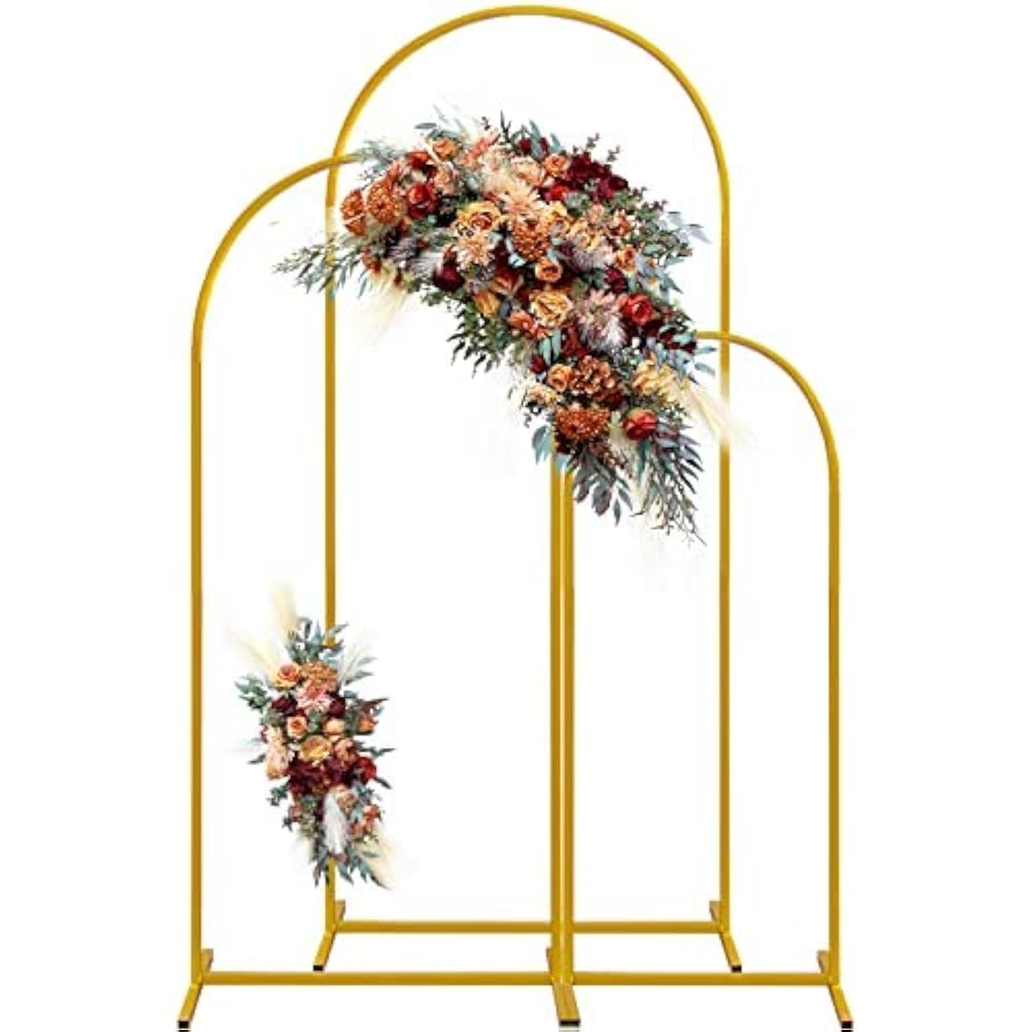 Amazon.com : Metal Wedding Arch Backdrop Stand,3-Piece Gold Arch ...