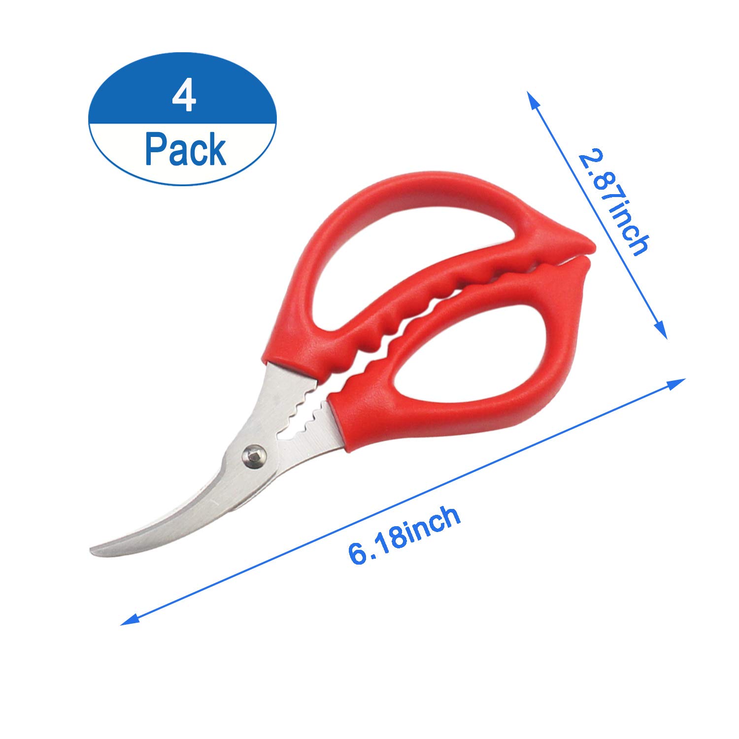 Snapklik.com : Luckkyme 4 Pack Kitchen Seafood Scissors Fish Crab ...