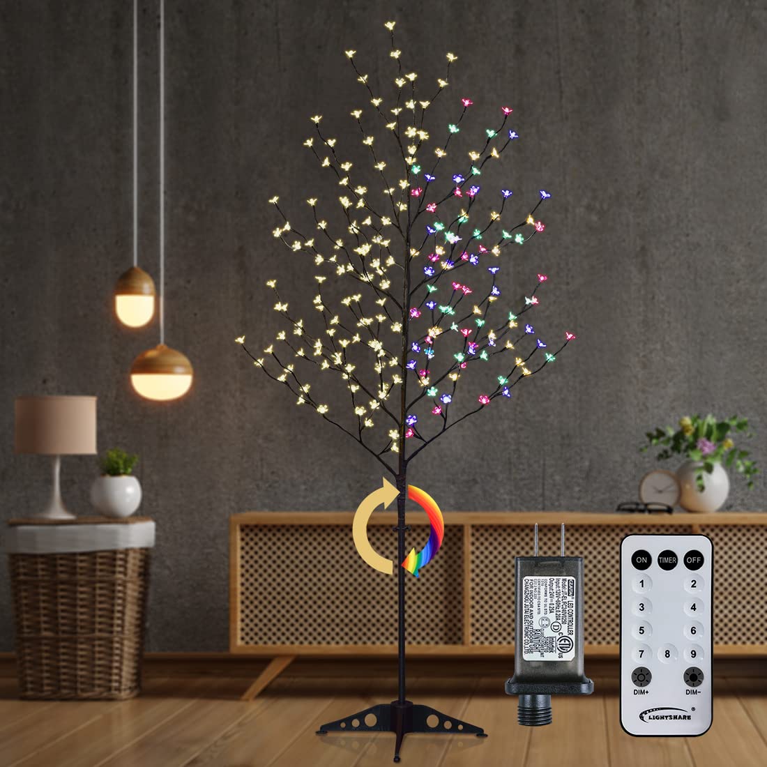 Lightshare 6.5FT LED Lighted Cherry Blossom Tree, 208 LED Warm White to ...