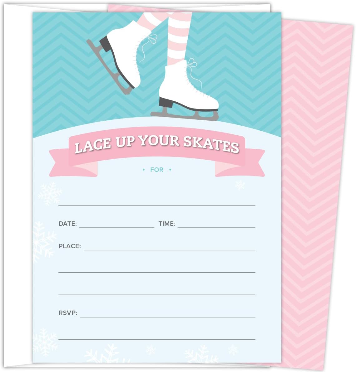 Amazon.com: Ice Skating Invitations for Birthday Parties and Other ...