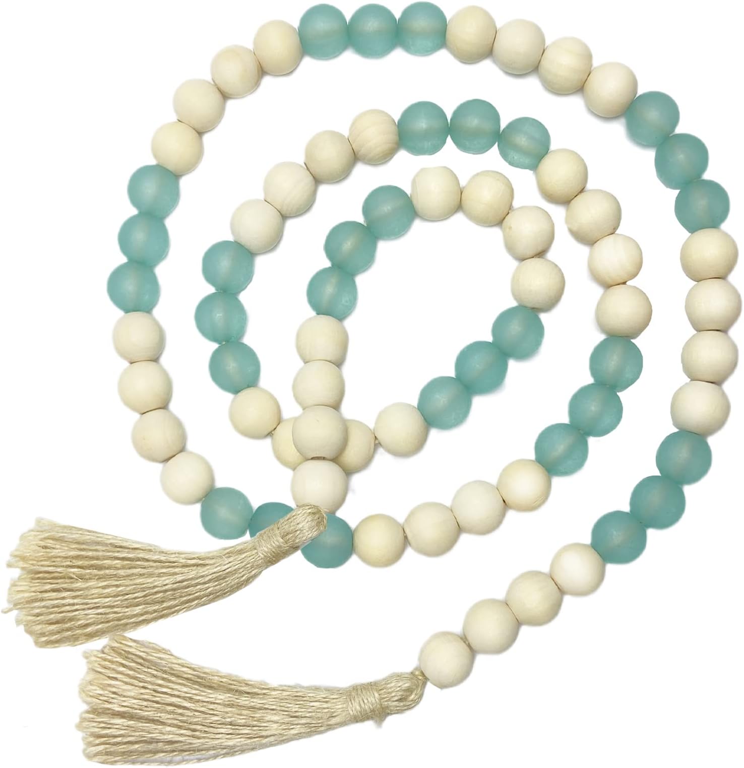Amazon.com: Meplait Wood Bead Garland,39in Farmhouse Beads with Tassels ...
