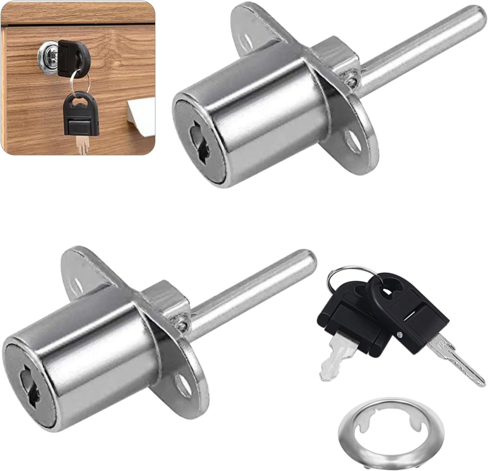 Desk Lock with 2 Keys – Single Wing Horizontal – Mastered M18 – 40mm ...