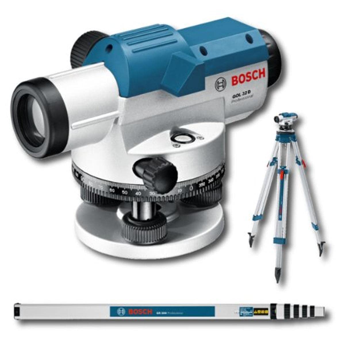 Bosch GOL32DSET Optical Level with GR500 Levelling Rod and BT160 Tripod ...
