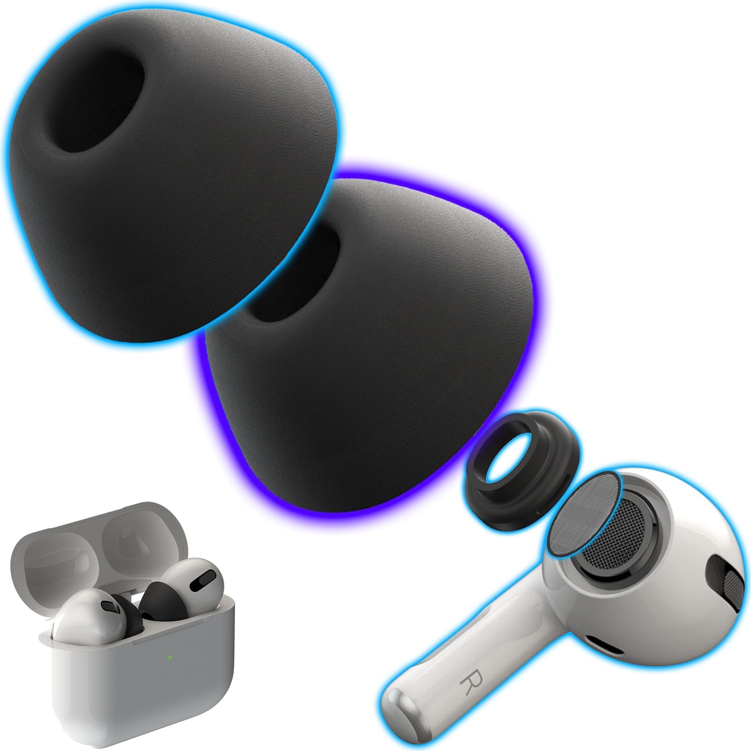Amazon.com: Foam Masters Memory Foam Ear Tips for AirPods Pro 1st & 2nd ...