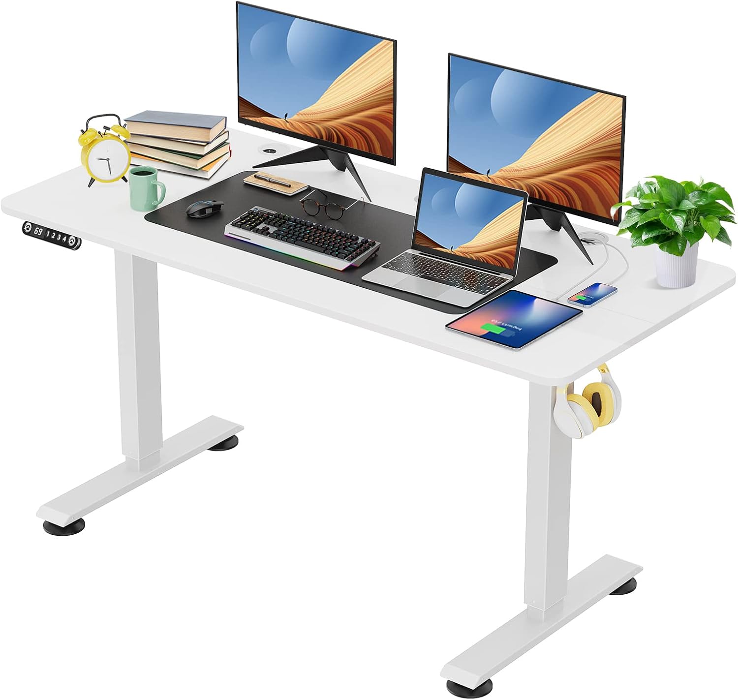 Amazon.com: Legooin Electric Standing Adjustable Height Desk 55'' x 24 ...