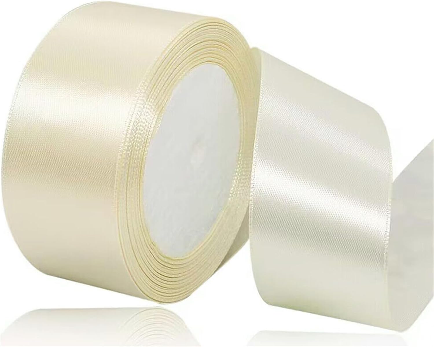 Amazon.com: Cream White Satin Ribbon 1-1/2 Inches x 25 Yards, Fabric ...