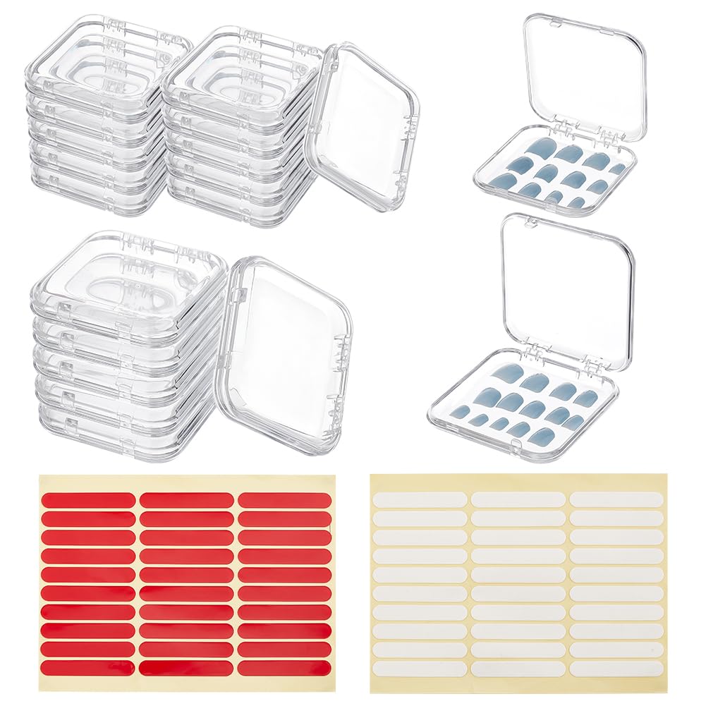 Amazon.com: BENECREAT 20Pcs 2 Sizes Press On Nail Storage Box with 2 ...
