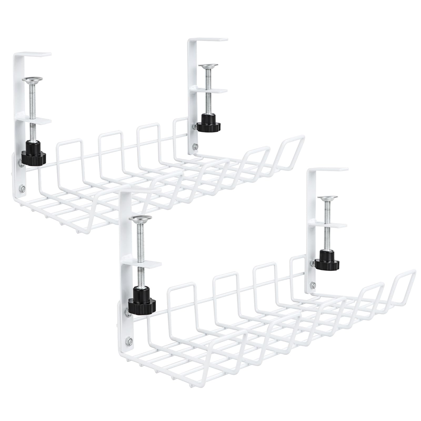 VIDETOL 2 Pack Under Desk Cable Management Tray, No Drill Cable Tray ...