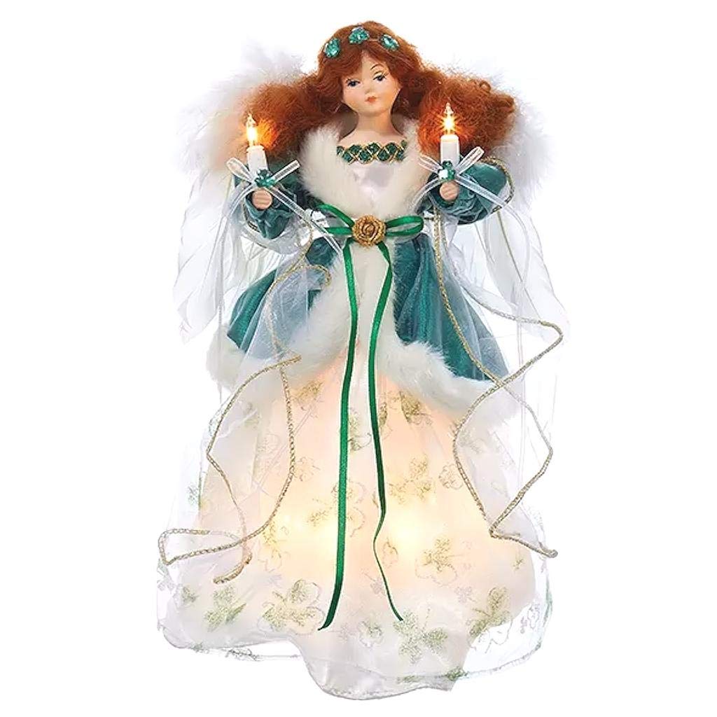 Irish Angel With Christmas Tree On Top Tree Topper Treetop Angels