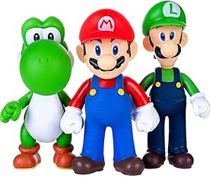 Amazon.com: 3 Pack Mario Figures Toys,5 inch Mario Toys Bros Super Mary ...