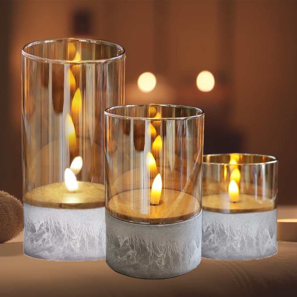Asfety Flameless Candles, Fake Candles Battery Operated with Timer ...