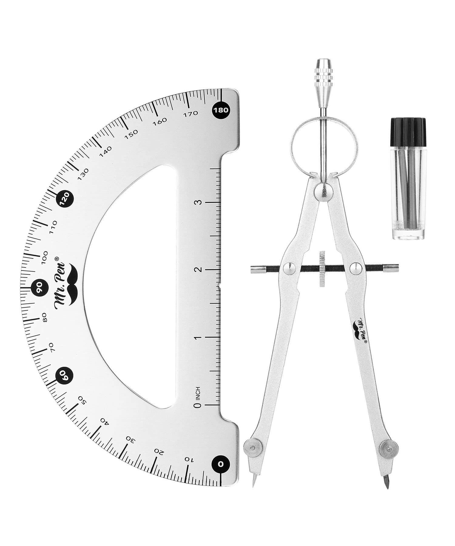 Mr Pen Metal Protractor And Convertible Compass Set Protractor Compass ...