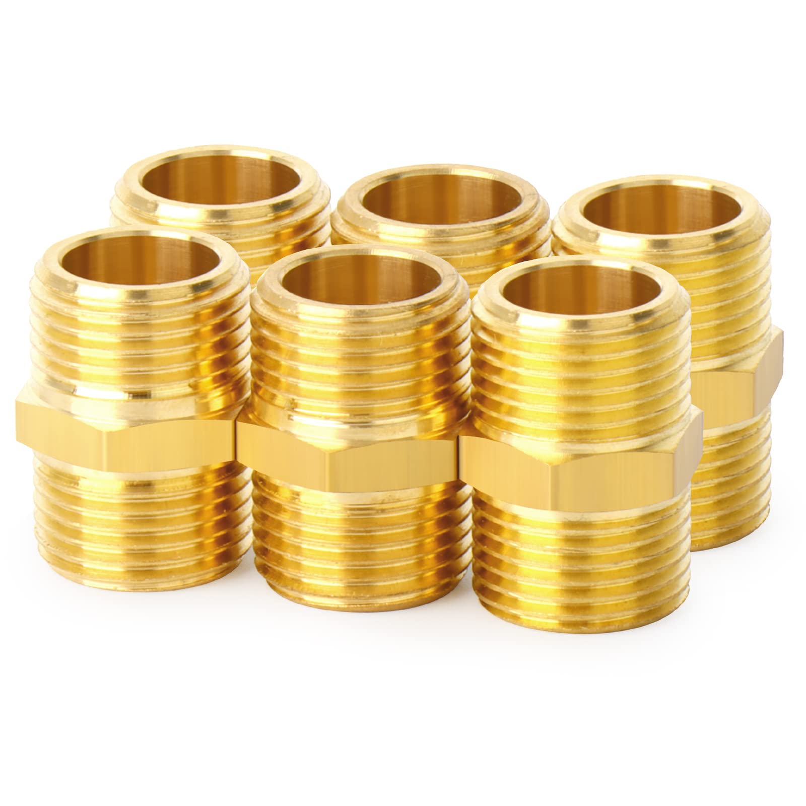Snapklik.com : ChillWaves Brass Pipe Fitting, Hex Nipple 3/8" NPT Male ...