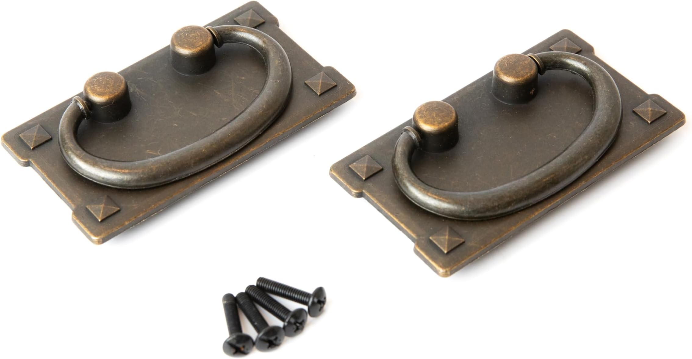 HARMAC HOUSE® 2 Pack Vintage Antique Bronze Drawer Ring Pull Handles Kitchen Cabinet Cupboard ...