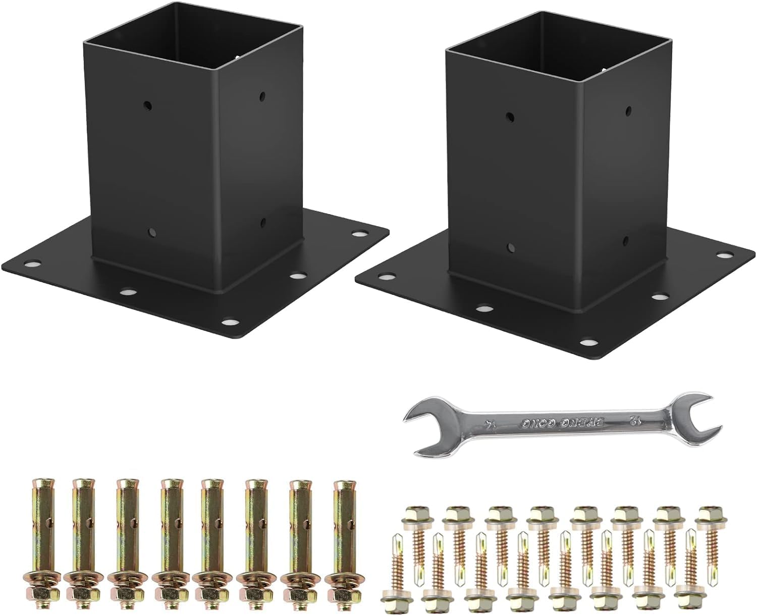 4 x 4 Post Base 2PCS,Inner Size 3.6"x3.6"Deck Post Base,Heavy Duty ...