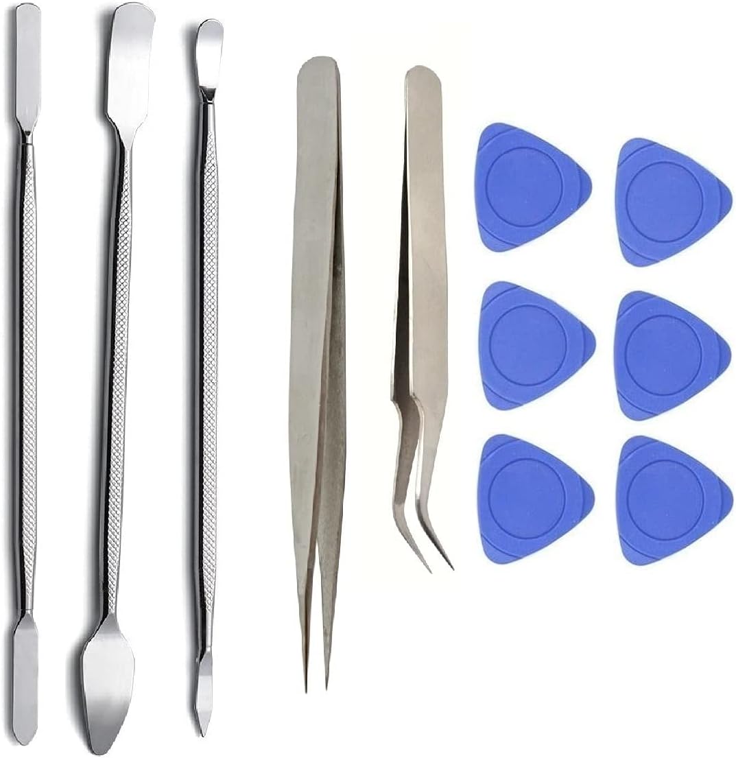 PagKis 12 PCs Repair Tool Set - ESD Safe Tweezers, Nylon ESD Spudgers ...