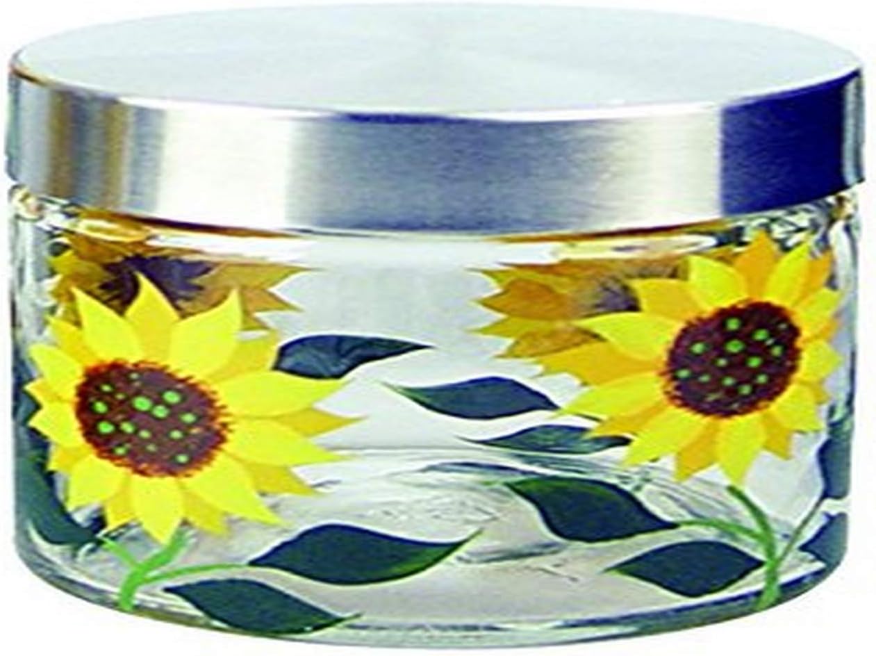 Amazon.com: Grant Howard 28 Ounce Sunflower Glass Storage Jar : Home ...