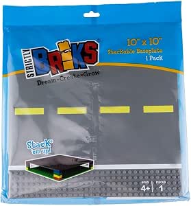 (1 Straight) - Strictly Briks Road Baseplates 25cm x 25cm Building ...