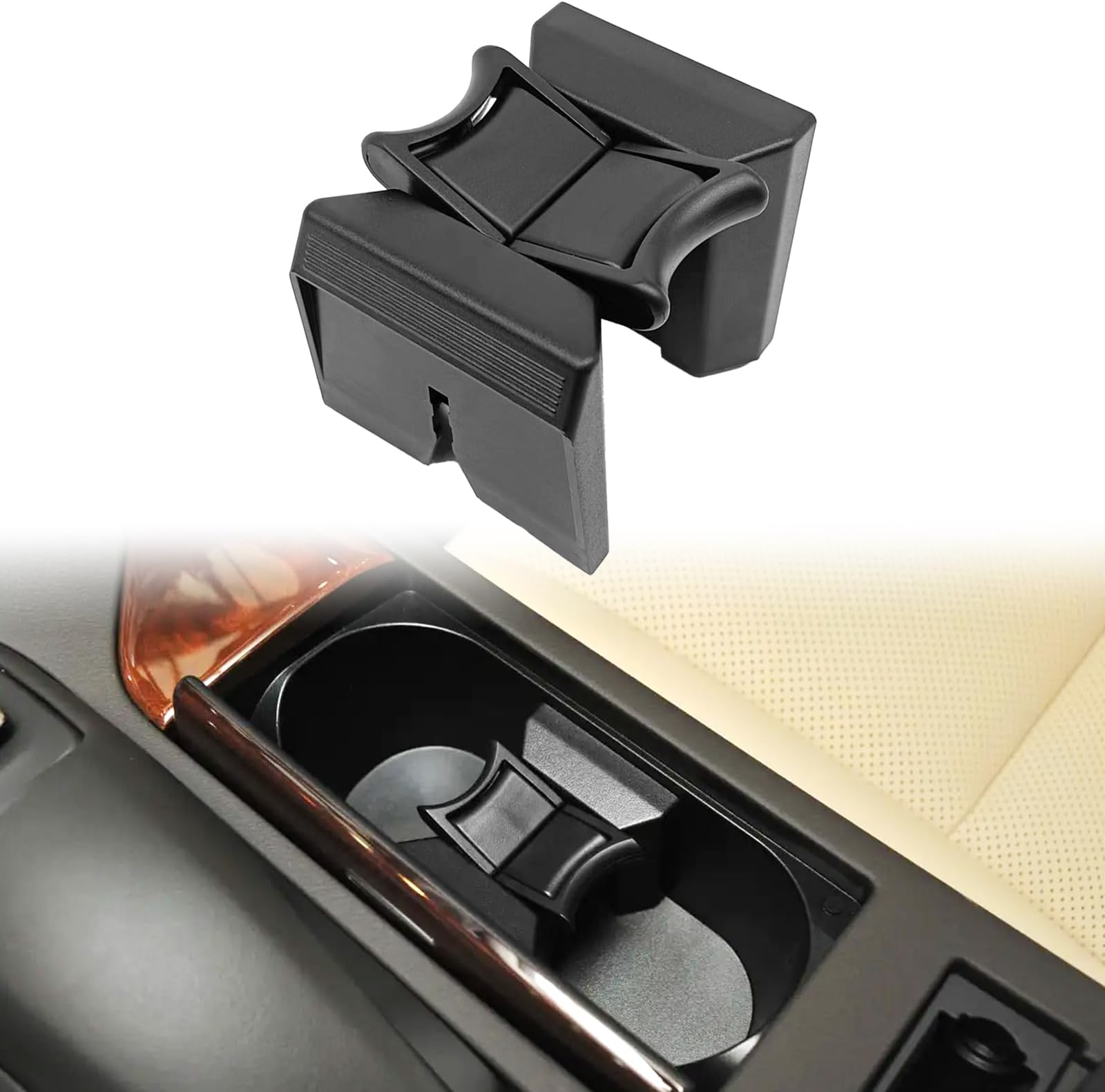 Amazon.com: Black Center Console Cup Holder Insert Divider, Compatible ...