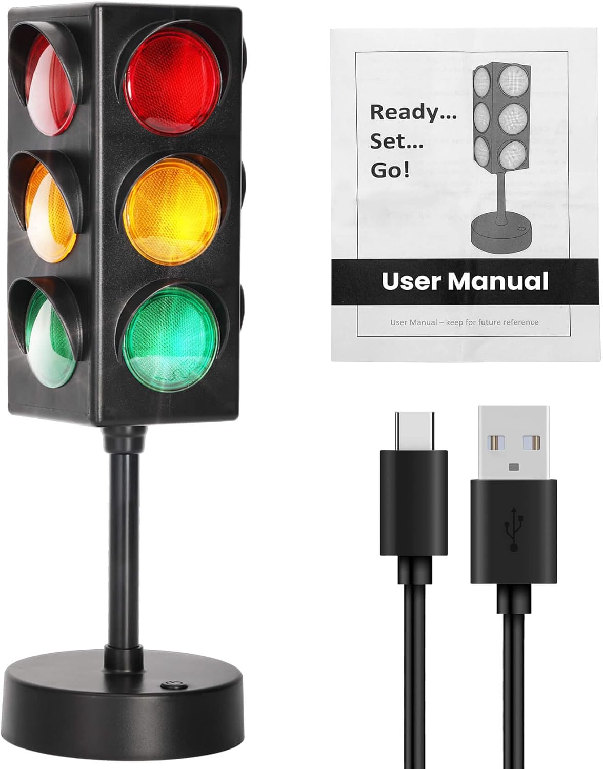 Amazon.com: Aekops 11 Inch Traffic Light Lamp with Base for Room ...