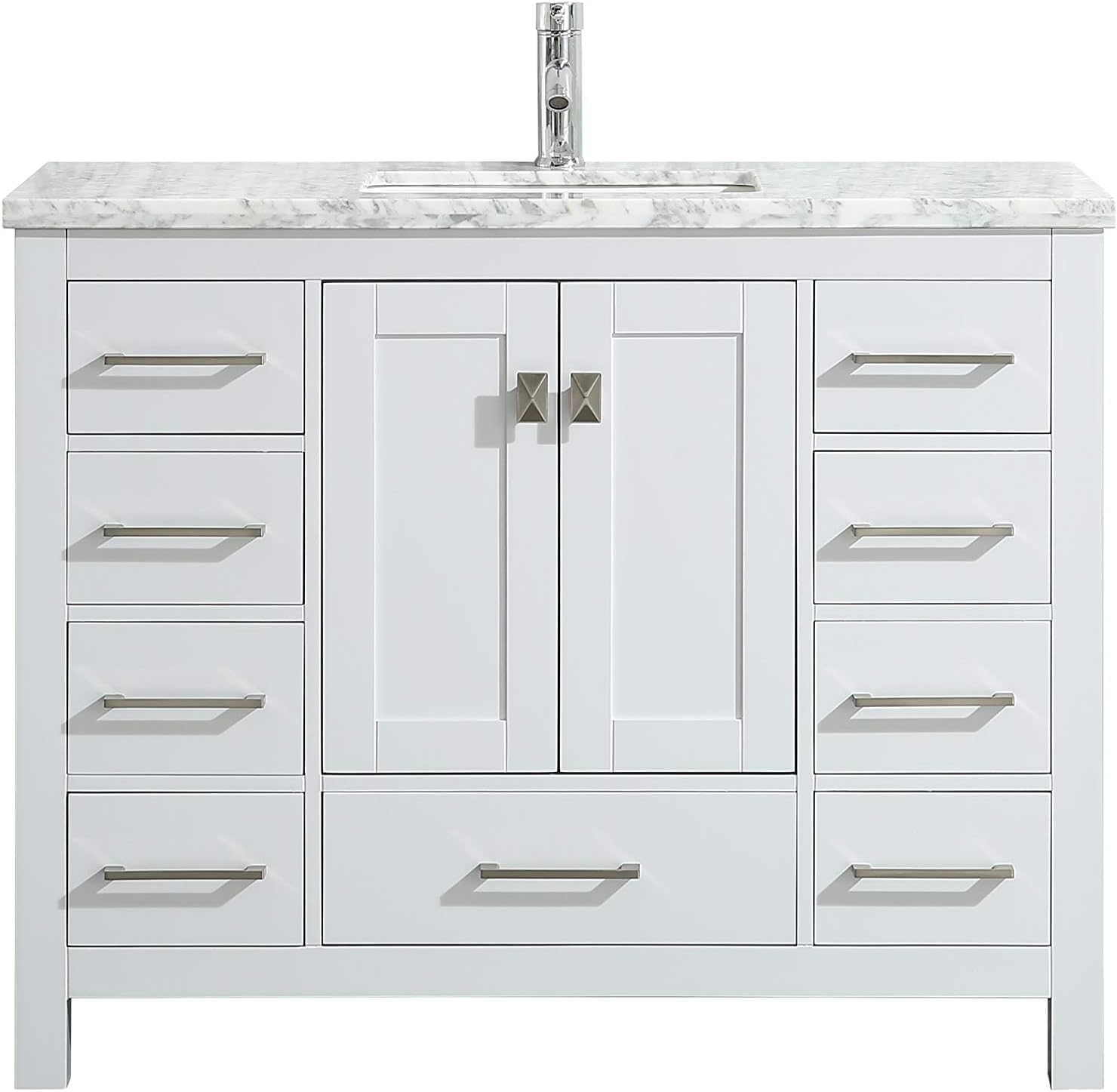 Eviva Modern White 42 Inch Bathroom Vanity with Sink-A Fusion of ...