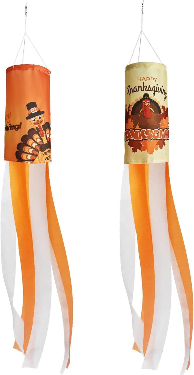 Amazon.com : Thanksgiving Turkey Windsock 2Pack Thanksgiving Outdoor ...