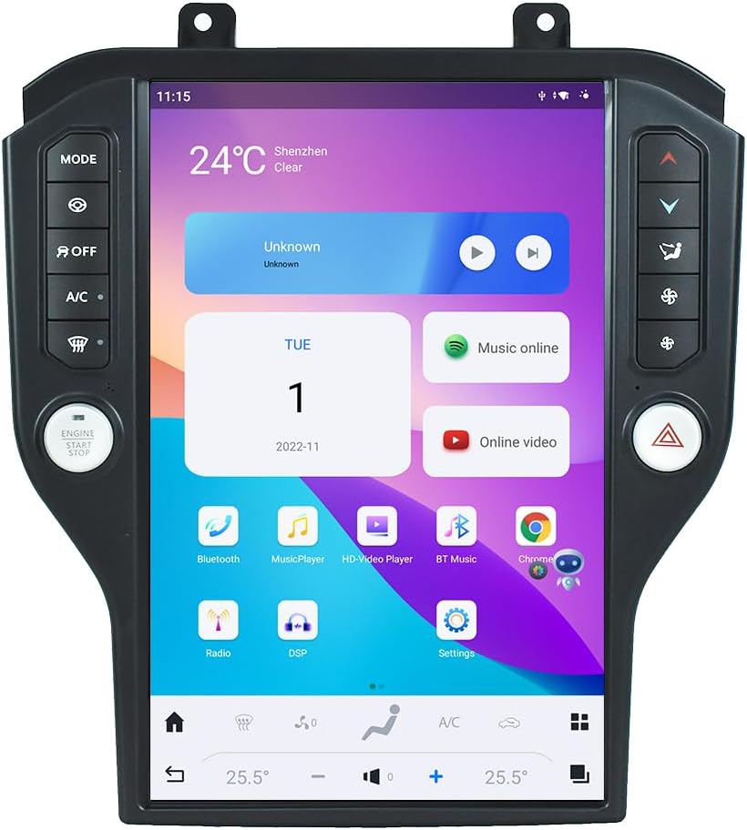 Amazon.com: 14.4 Inch Android Car Radio for Ford Mustang 2015-2020 ...