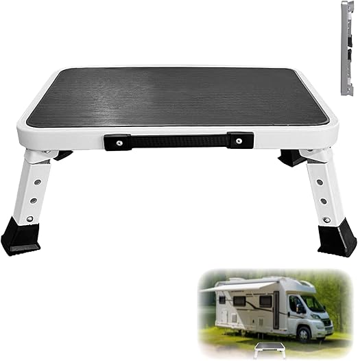 Amazon.com: RV Step Stool Foldable Adjustable Step Ladder Sturdy Metal ...