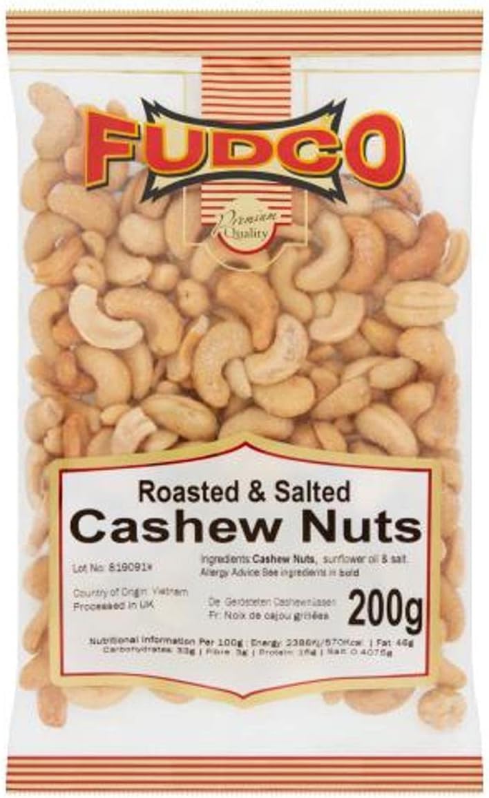 Fudco Roasted & Salted Cashew Nuts, 200g : Amazon.co.uk: Grocery