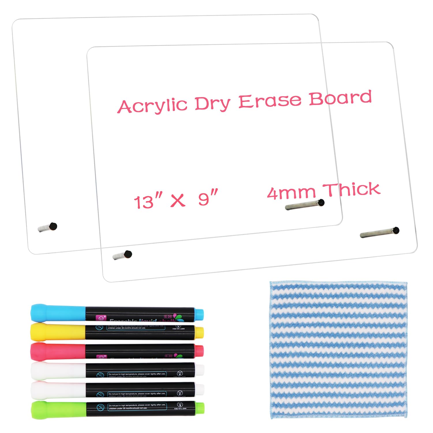Amazon.com : Acrylic Dry Erase Board for Desk 2 Pack 13x9 Acrylic ...