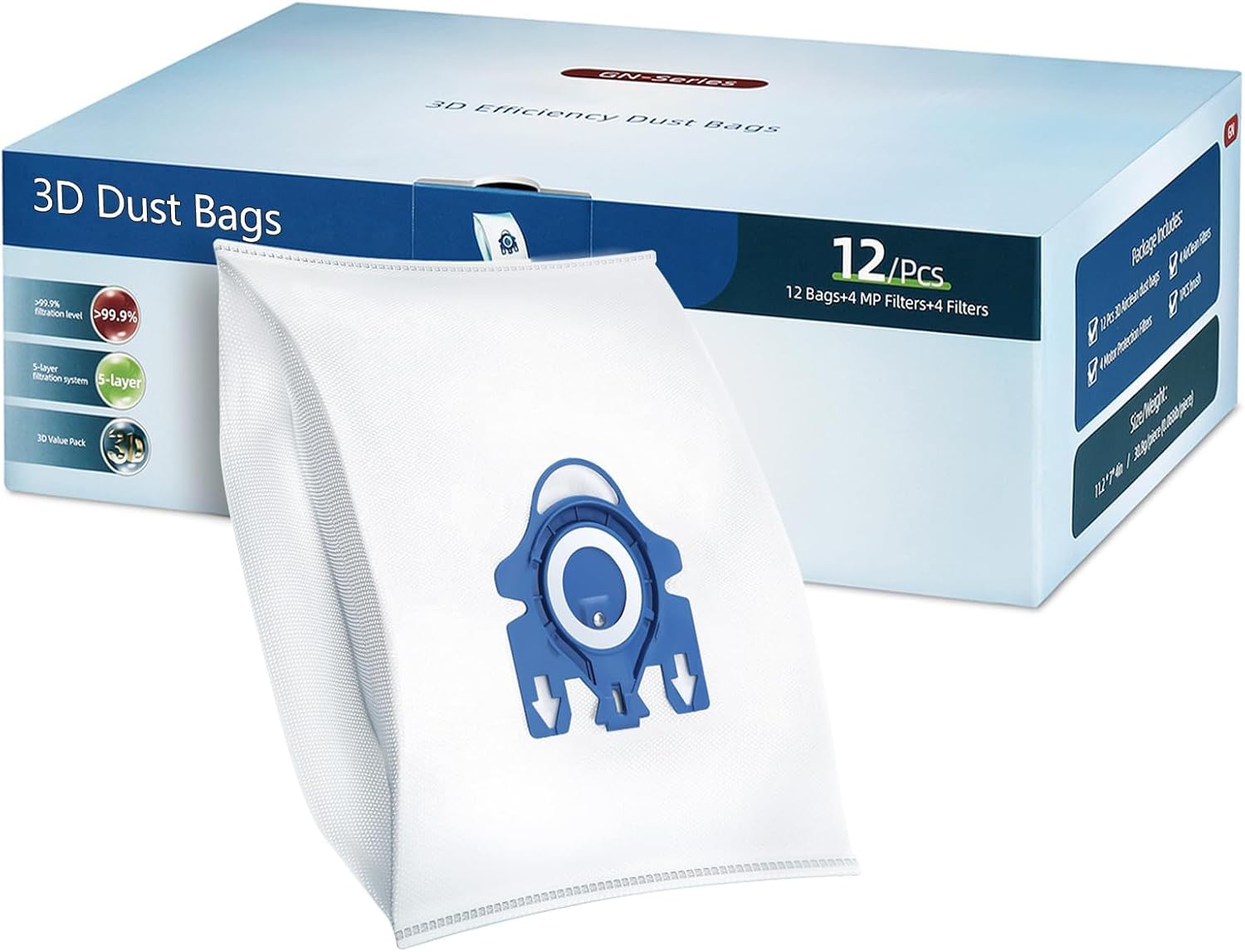 Amazon.com - VBN 3D AirClean Dust Bags, Compatible for Miele Vacuum ...