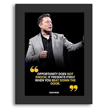 DmcreativityCraft Elon Musk Motivational Wall Frames Framed Posters for ...