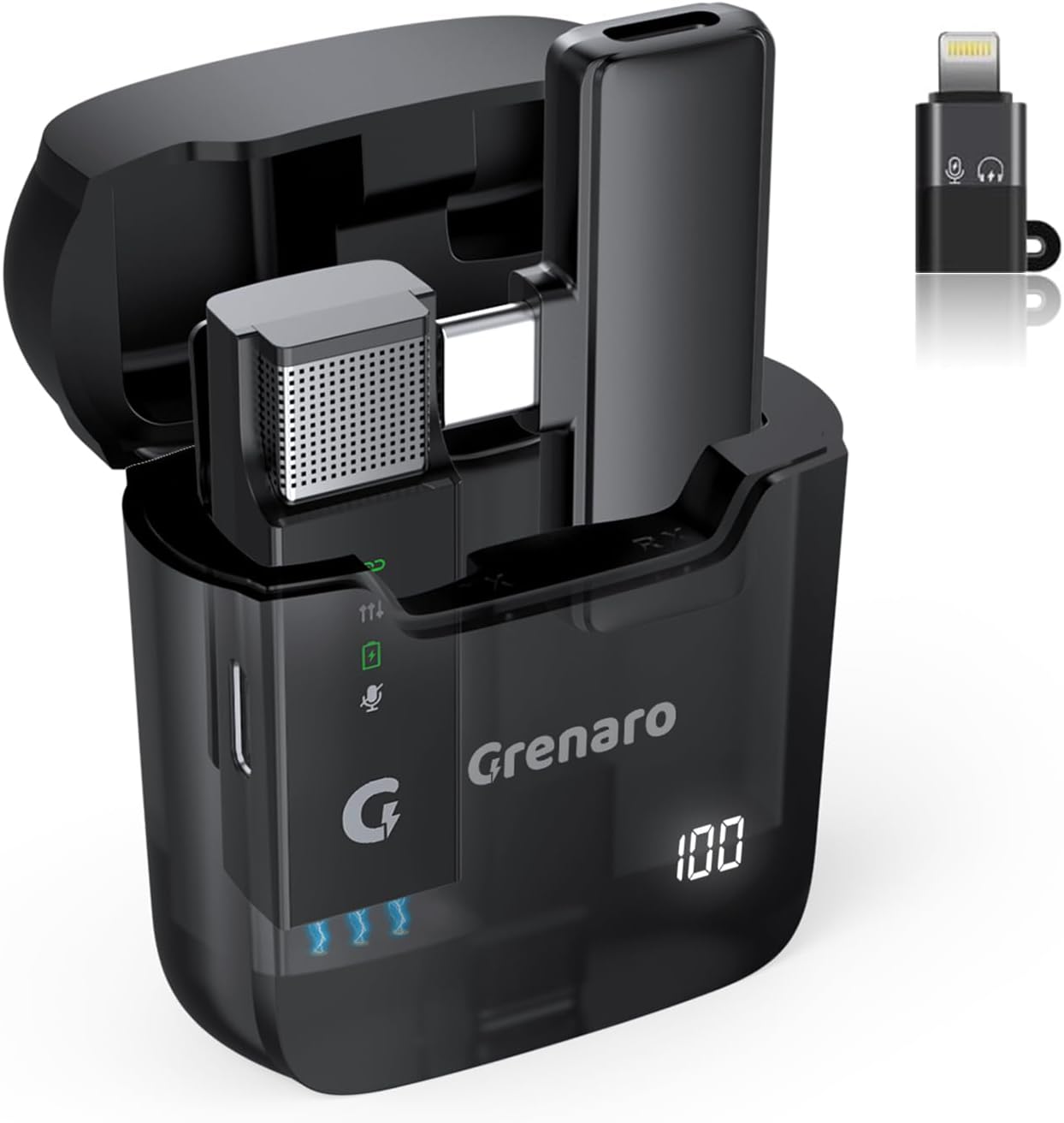 GRENARO Wireless Microphone, Digital Display Wireless Mic for YouTube ...