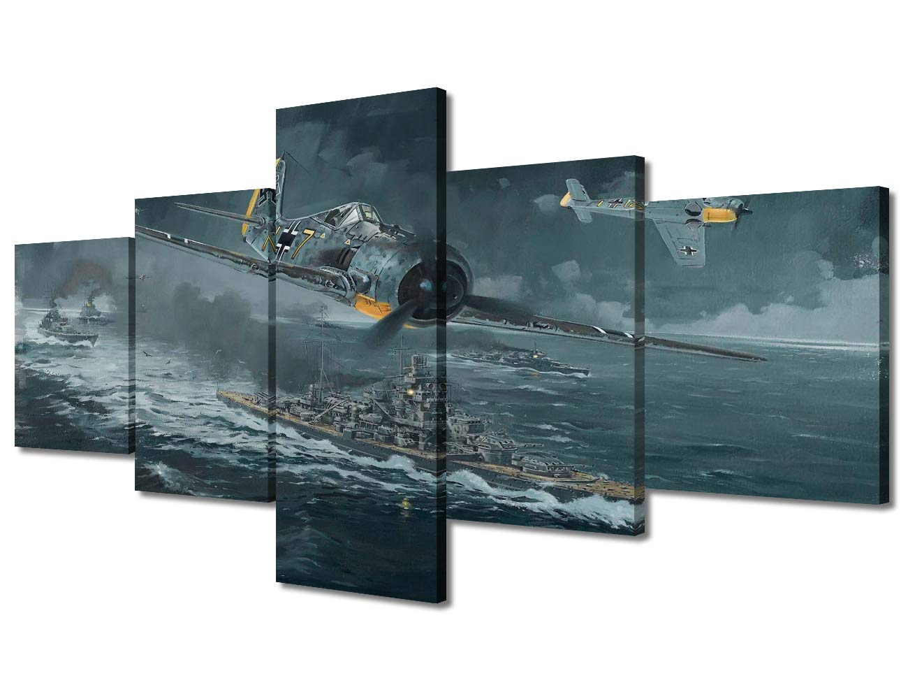 Similar 3 Panel Wall Art Black and White Painting Warship War-plane ...