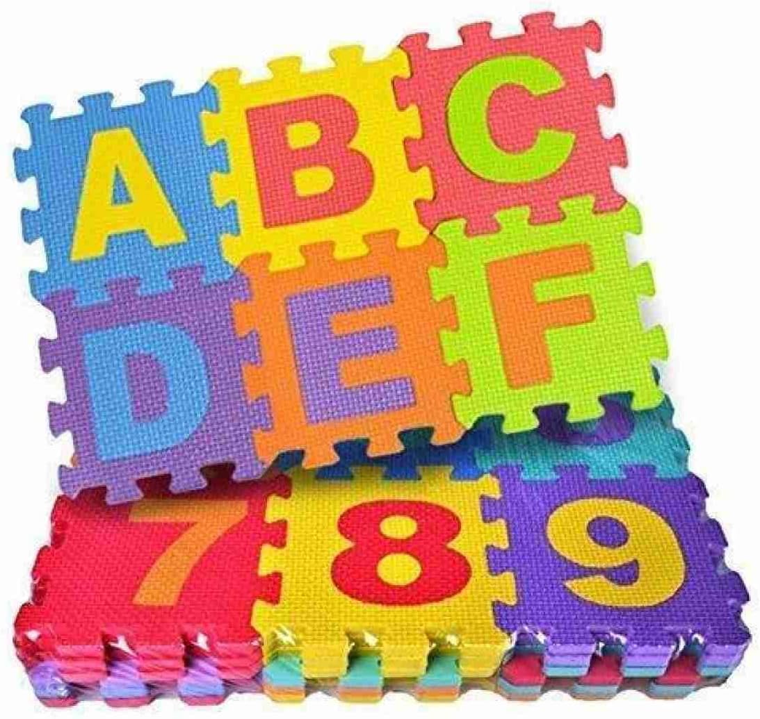 Buy VGRASSP 36 Pieces Alphabet & Number Floor Mats for Kids, Puzzle EVA ...