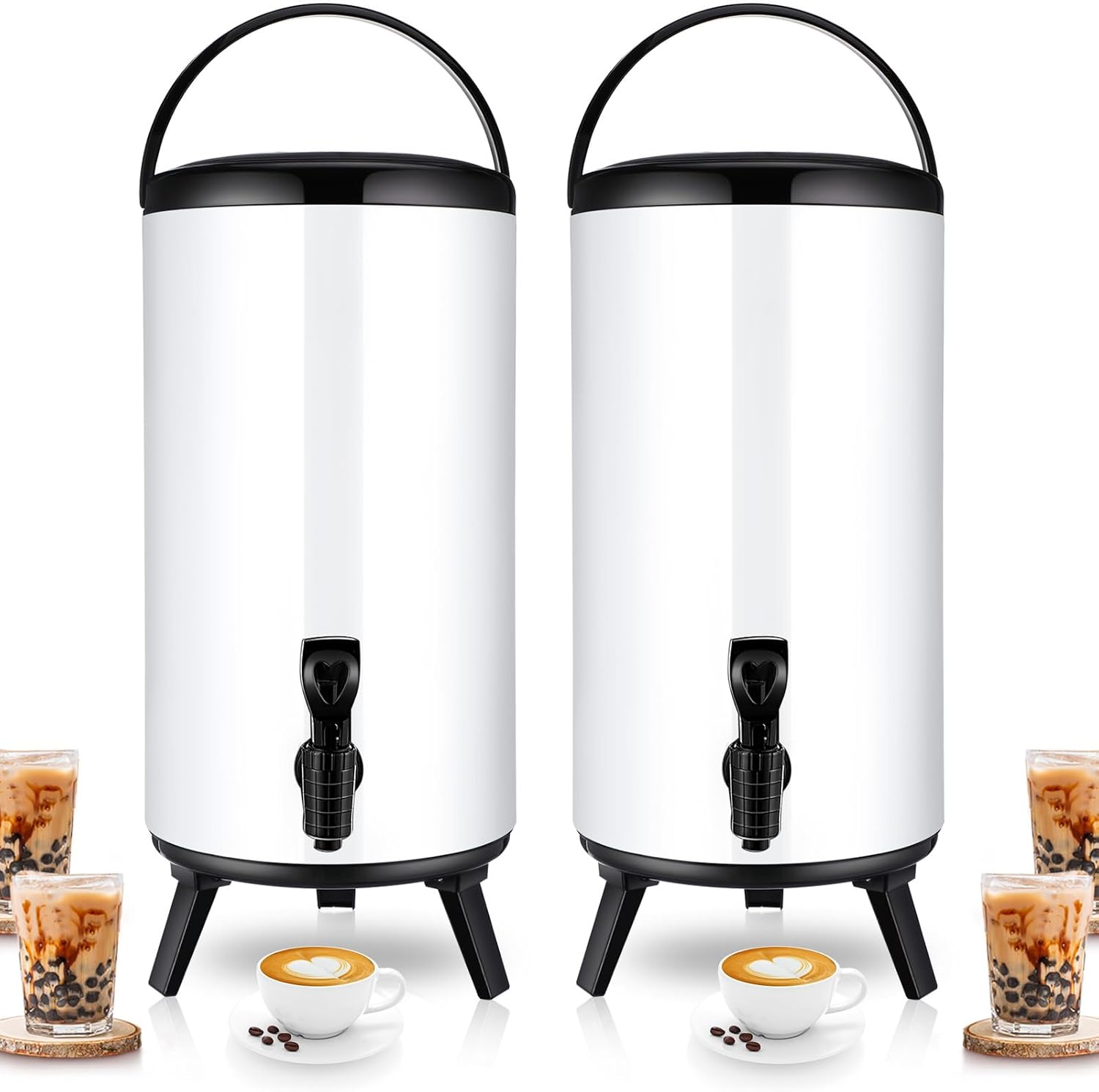 Amazon.com | Tioncy 2 Pcs Stainless Steel Insulated Beverage Dispenser ...