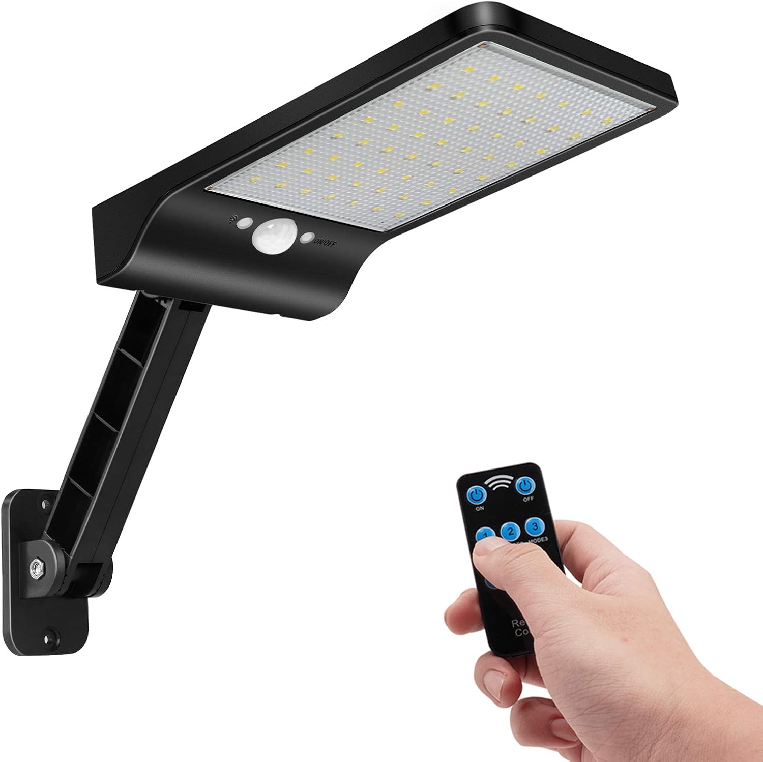 Aqonsie Solar Lights Outdoor with Remote, 56LED 180° Adjustable Angle ...