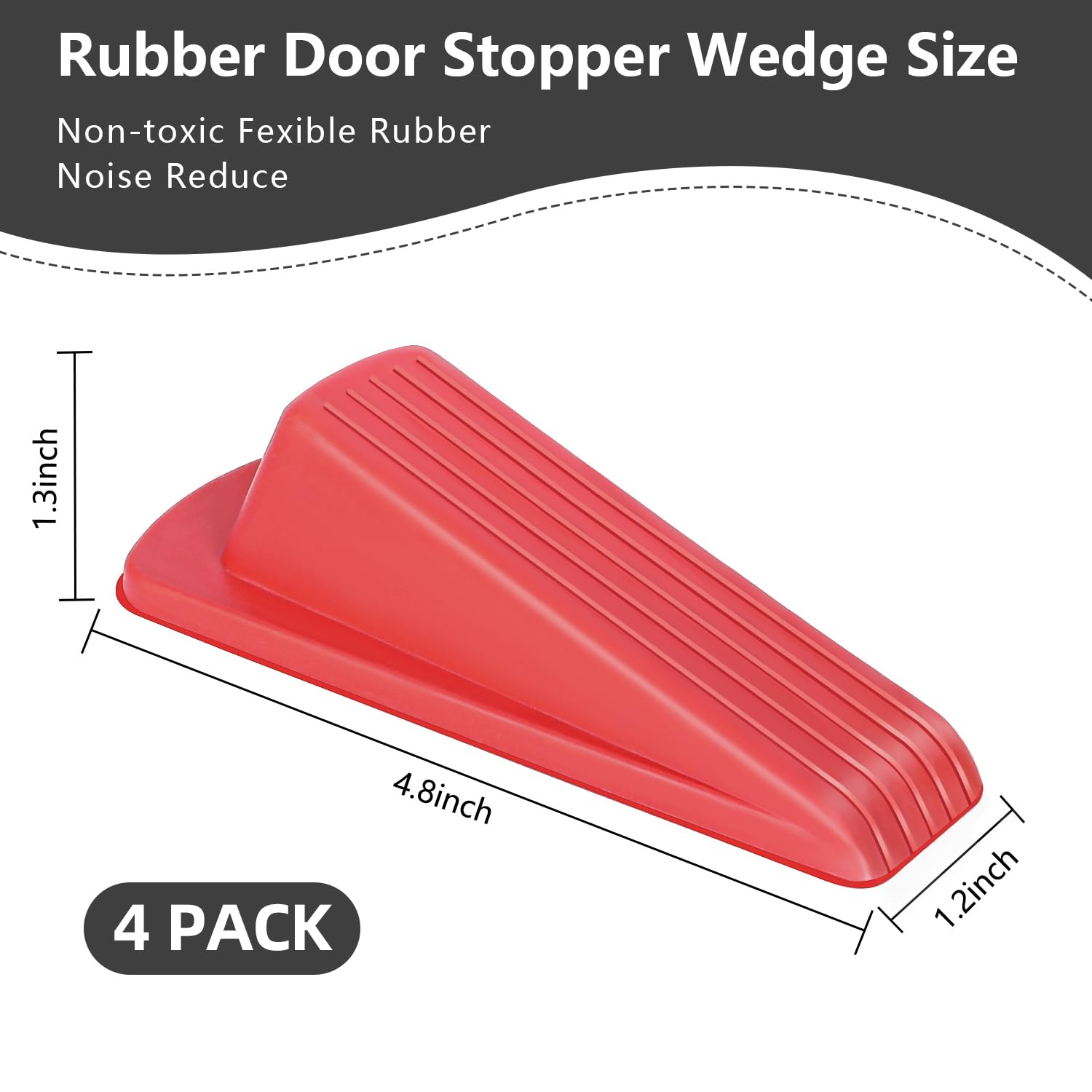 Snapklik.com : 4 Pack Premium Rubber Door Stoppers Wedge, Door Stops ...